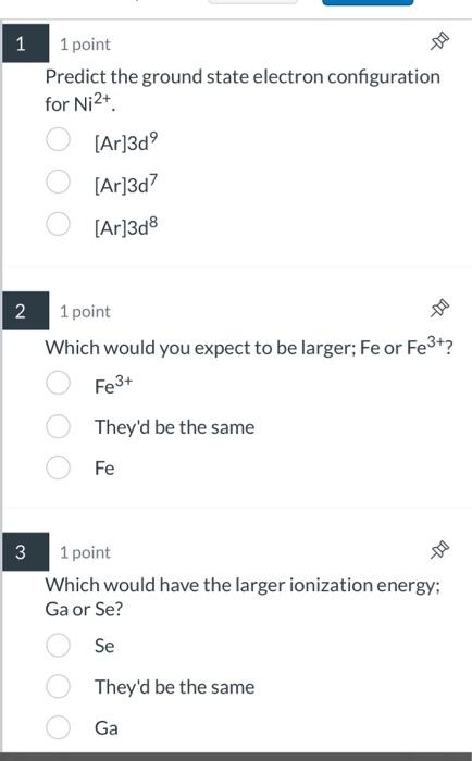 Solved Predict the ground state electron configuration for | Chegg.com