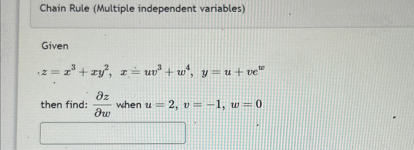 Solved Chain Rule (Multiple independent | Chegg.com