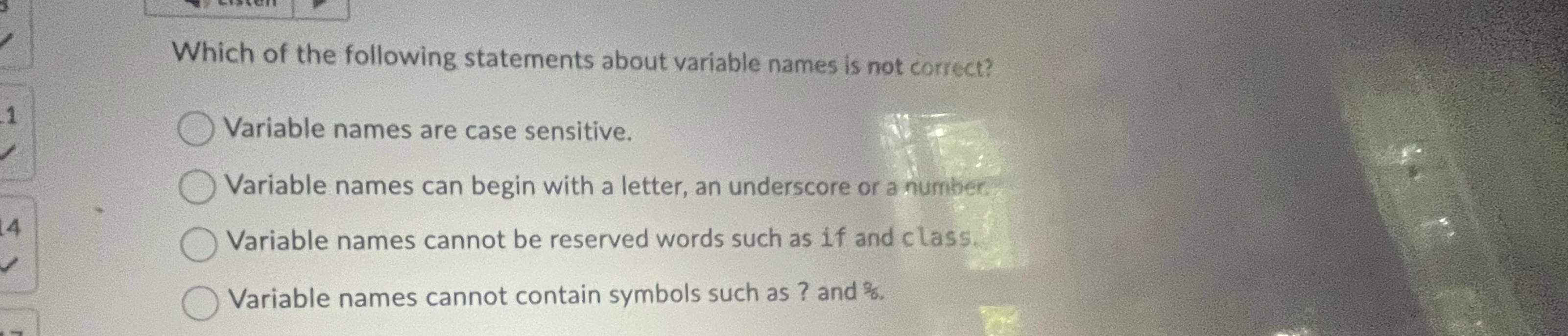 Solved Which of the following statements about variable | Chegg.com