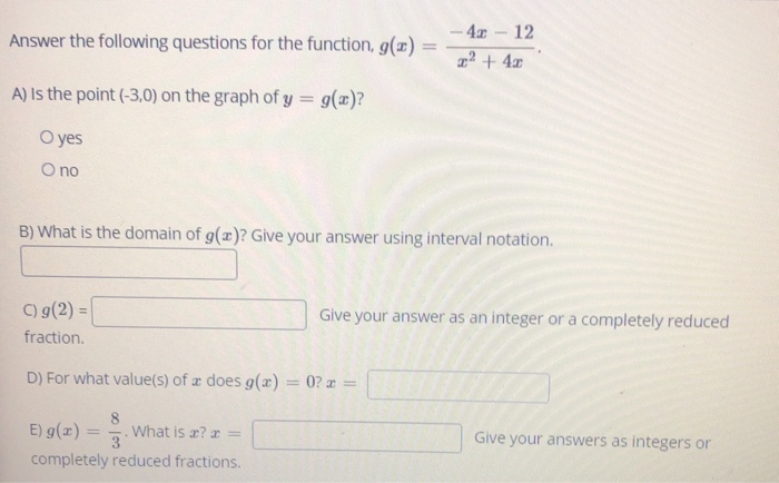 Solved Answer the following questions for the function, g(x) | Chegg.com