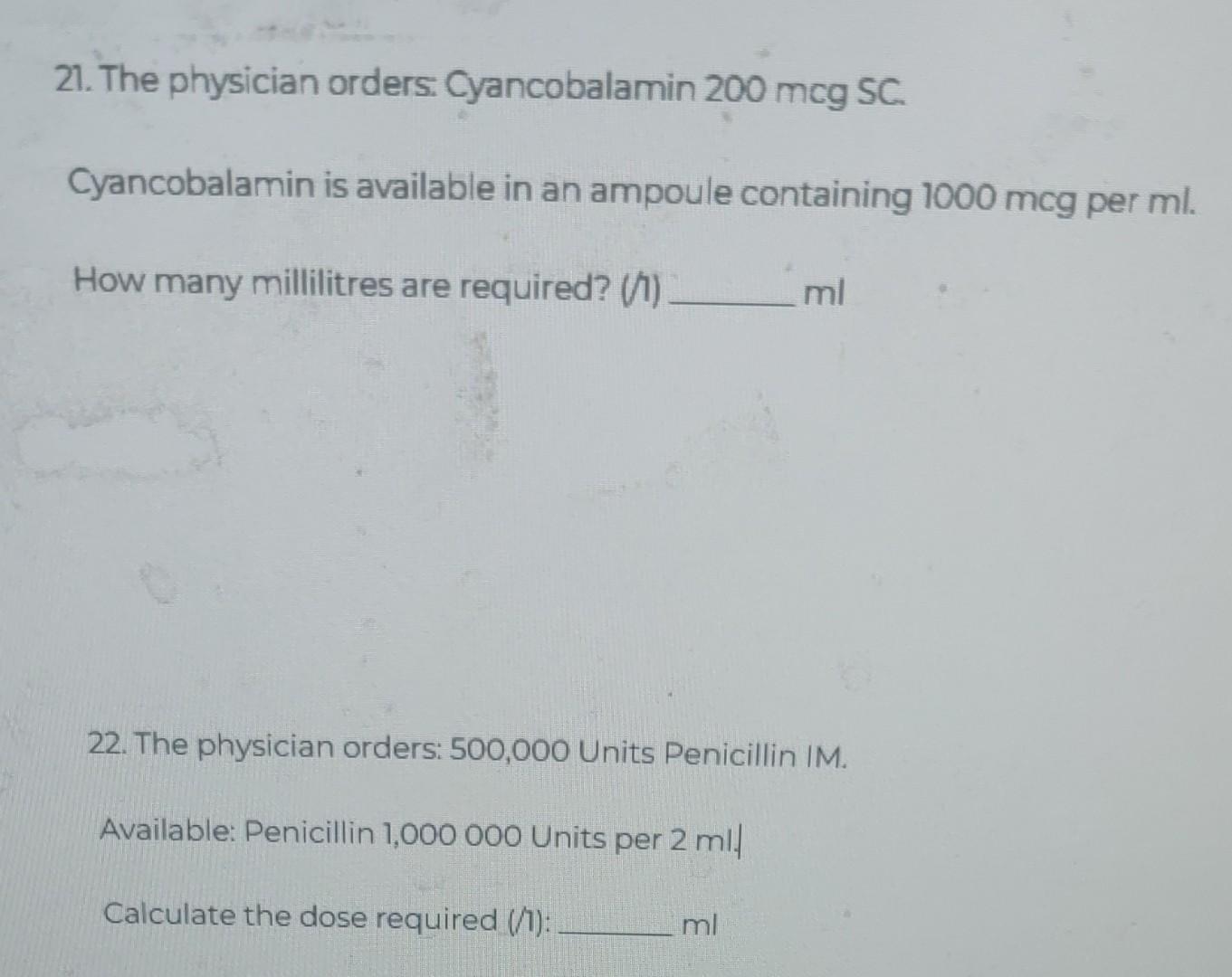 Solved Sig: tabs ii qid x 30 days Mitte: tablets 8. | Chegg.com