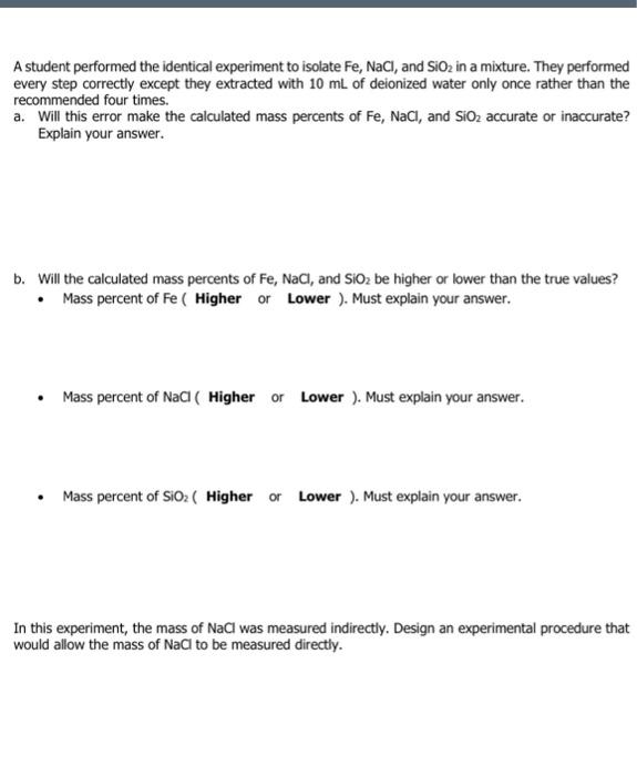 Solved A student performed the identical experiment to | Chegg.com