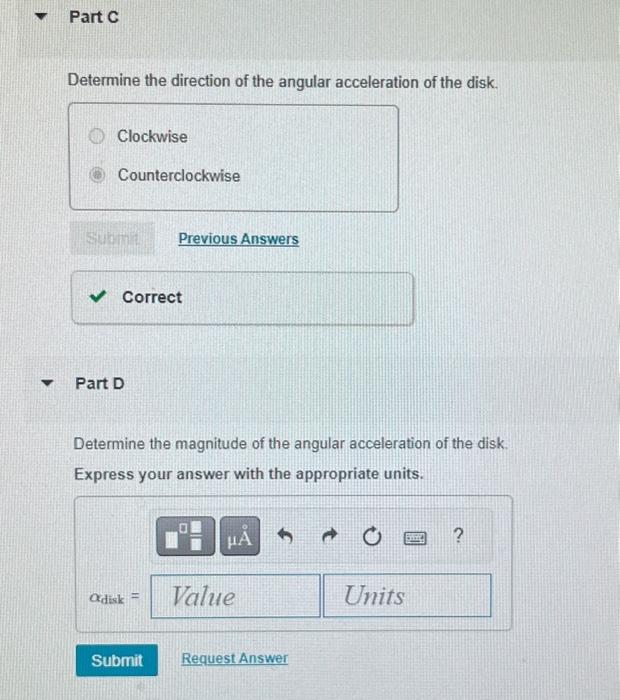 Solved Determine the direction of the angular acceleration | Chegg.com