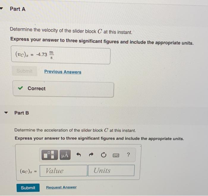 Solved Bar AB has the angular motions shown. Suppose that | Chegg.com