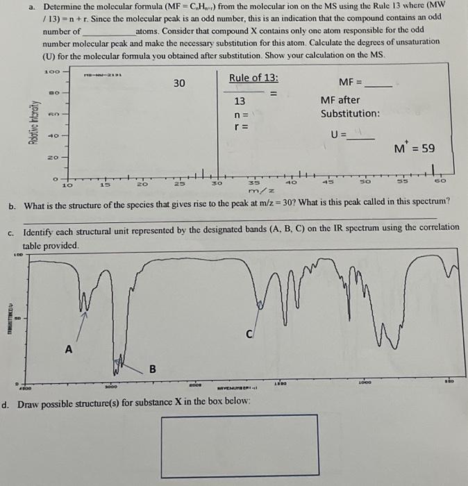 Solved 13. Use the spectral data below to propose | Chegg.com