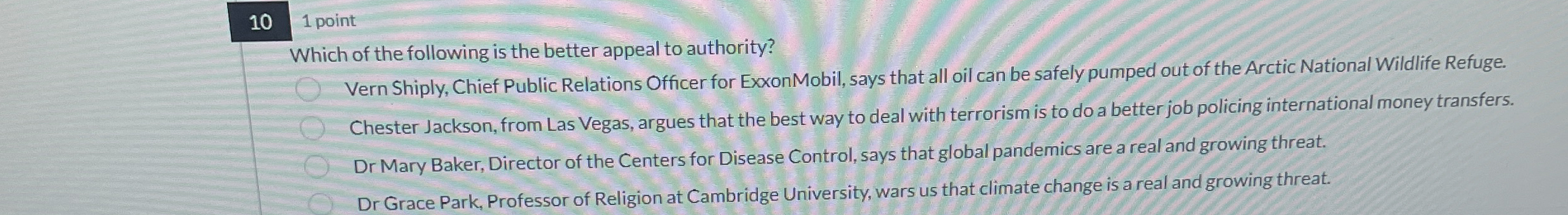 Solved 101 ﻿pointWhich of the following is the better appeal | Chegg.com