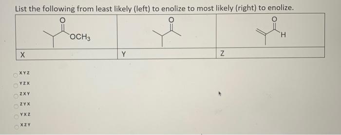 Solved List the following from least likely (left) to | Chegg.com