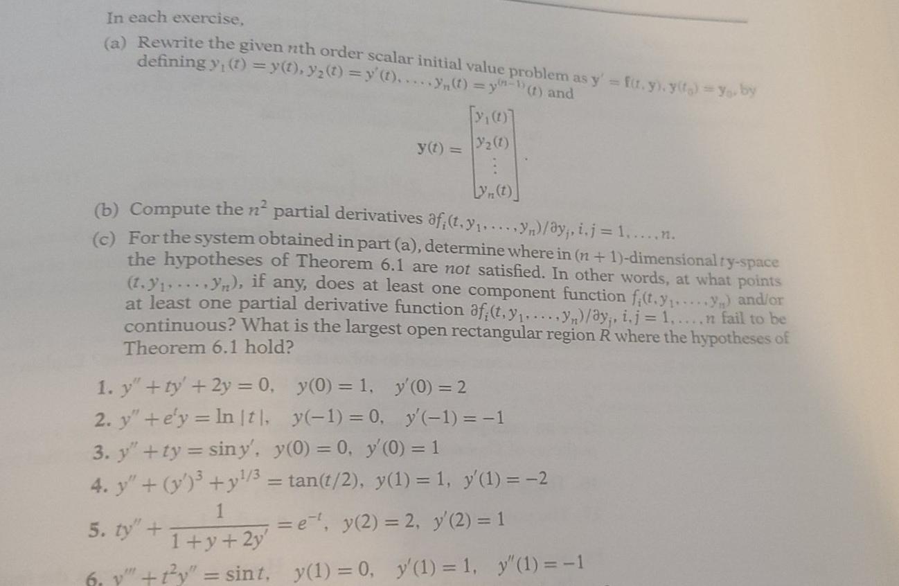 In each exercise, (a) Rewrite the given nth order | Chegg.com