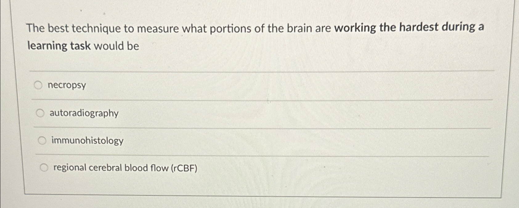 Solved The best technique to measure what portions of the | Chegg.com