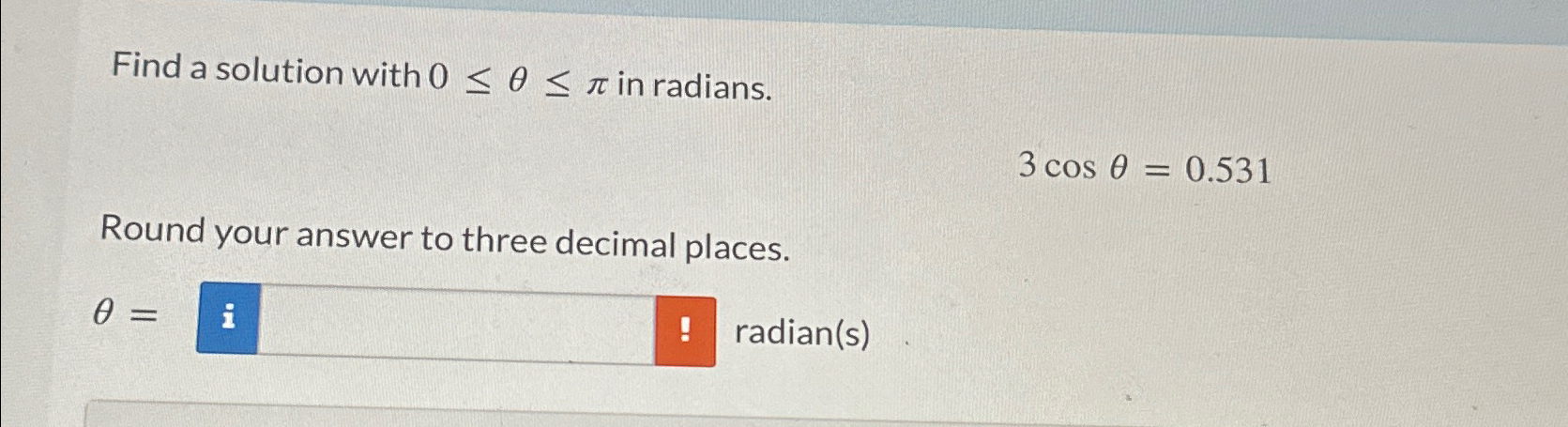 Solved Find a solution with 0≤θ≤π ﻿in | Chegg.com
