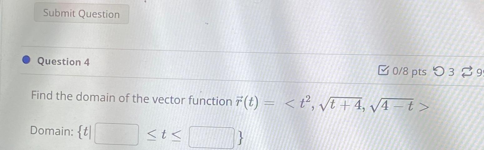 Solved Submit QuestionQuestion 4 08 pts 3⇄9Find the domain | Chegg.com Solved Submit QuestionQuestion 4 08 pts 3⇄9Find the domain | Chegg.com