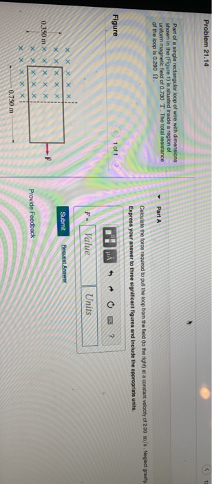 Solved Problem 21.14 Part of a single rectangular loop of | Chegg.com