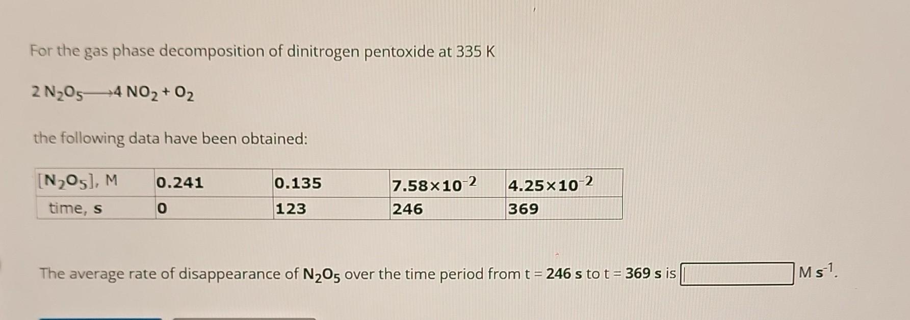 Solved For the gas phase decomposition of dinitrogen | Chegg.com