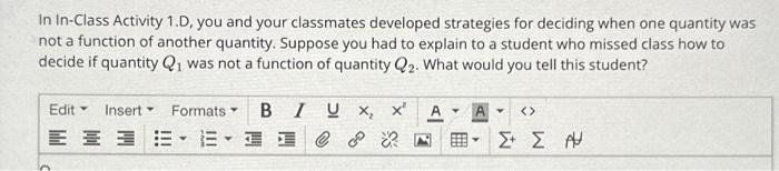 Solved In In-Class Activity 1.D, you and your classmates | Chegg.com