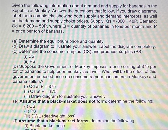 Solved Given the following information about demand and | Chegg.com