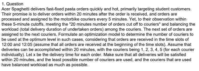 Solved 1. ﻿QuestionAcer Spaghetti delivers fast-fixed pasta | Chegg.com