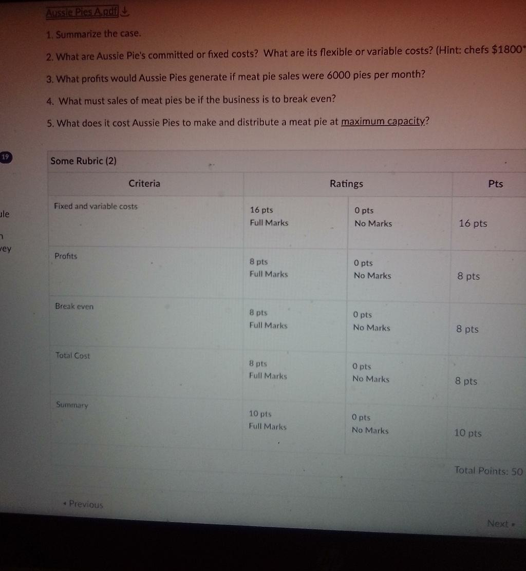 Solved Aussie Pies A,pdf darrSummarize the case.What are | Chegg.com