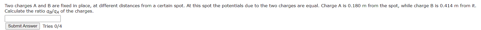Solved Calculate the ratio qBqA ﻿of the | Chegg.com