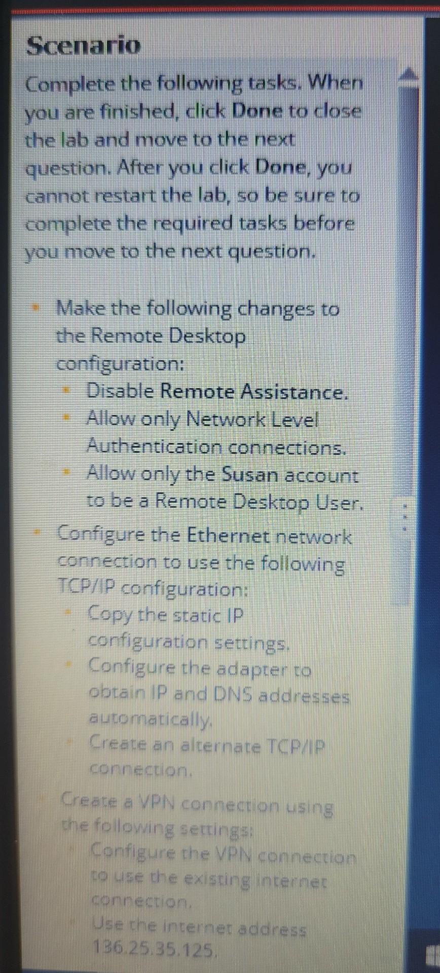 Solved Scenario Complete the following tasks. When you are | Chegg.com