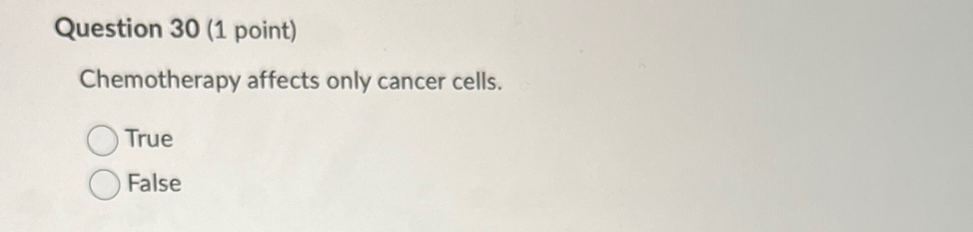Solved Question 30 (1 ﻿point)Chemotherapy affects only | Chegg.com