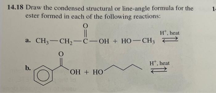 [Solved]: 14.18 Draw the condensed structural or line-angle
