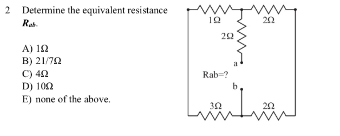 Solved 2 ﻿Determine the equivalent resistance | Chegg.com
