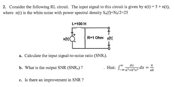 Solved Consider the following RL ﻿circuit. The input signal | Chegg.com