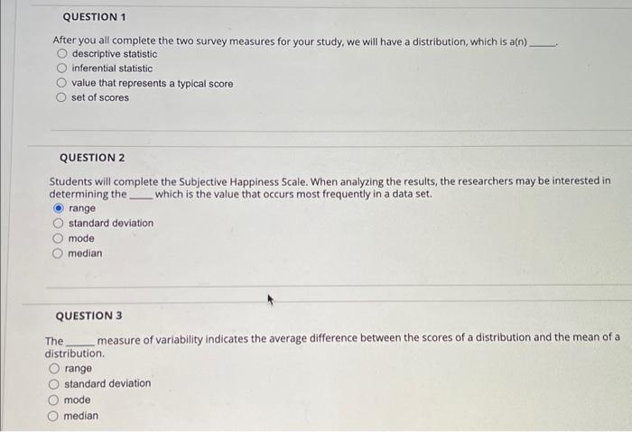 Solved After you all complete the two survey measures for | Chegg.com