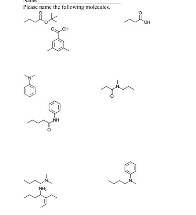 Solved Please name the following molecules. NH₂ NH OH ماله | Chegg.com