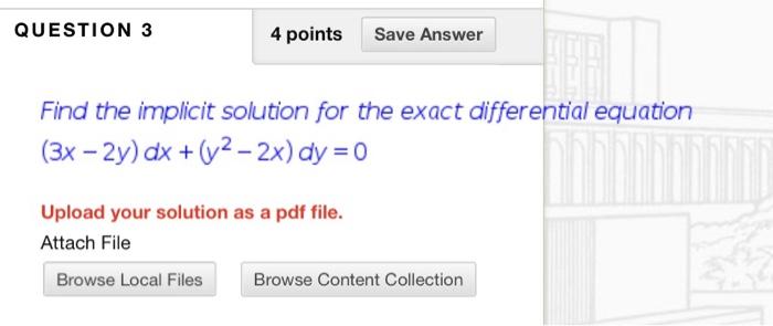 Solved Find the implicit solution for the exact differential | Chegg.com