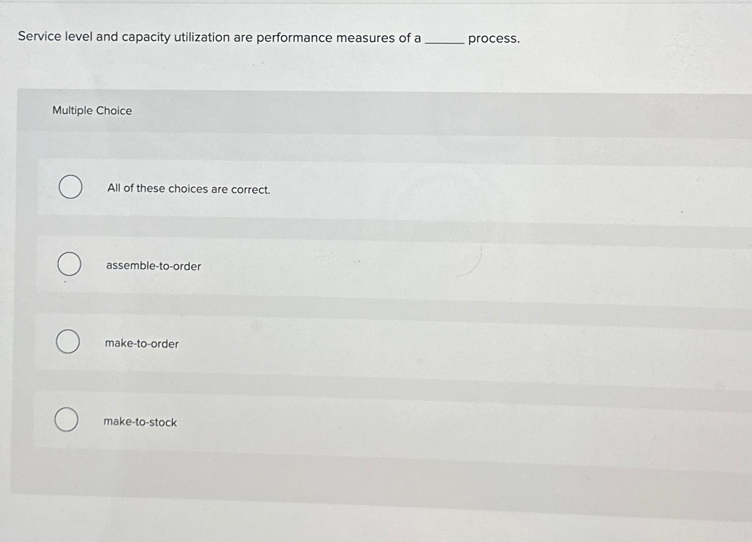 Solved Service level and capacity utilization are | Chegg.com