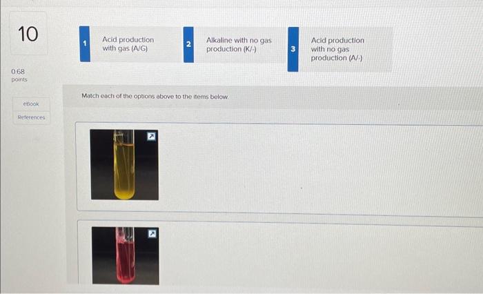 Solved Acid production with gas (A/G) 2 Alkaline with no gas | Chegg.com