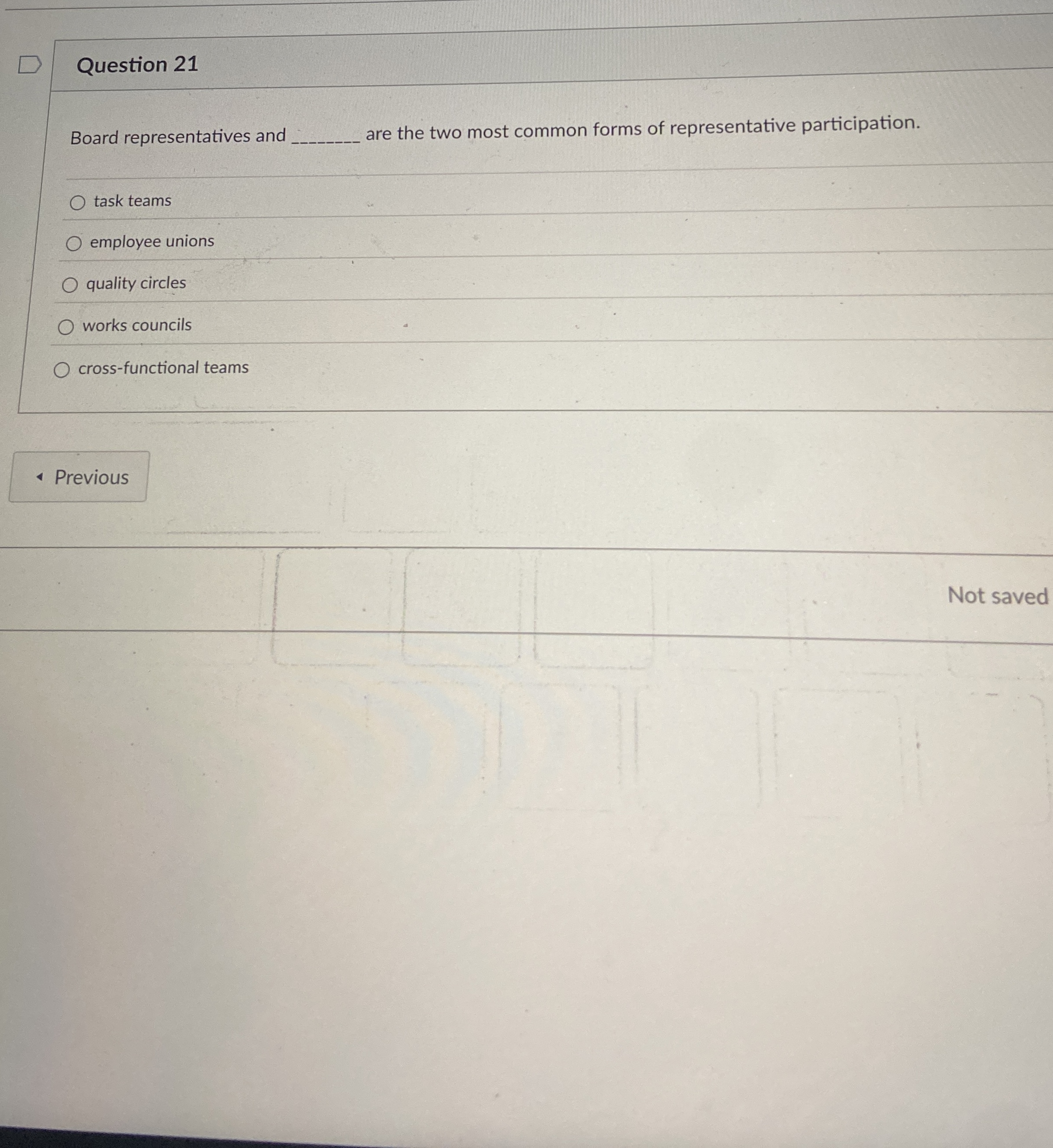 Solved Question 21Board representatives and ﻿are the two | Chegg.com