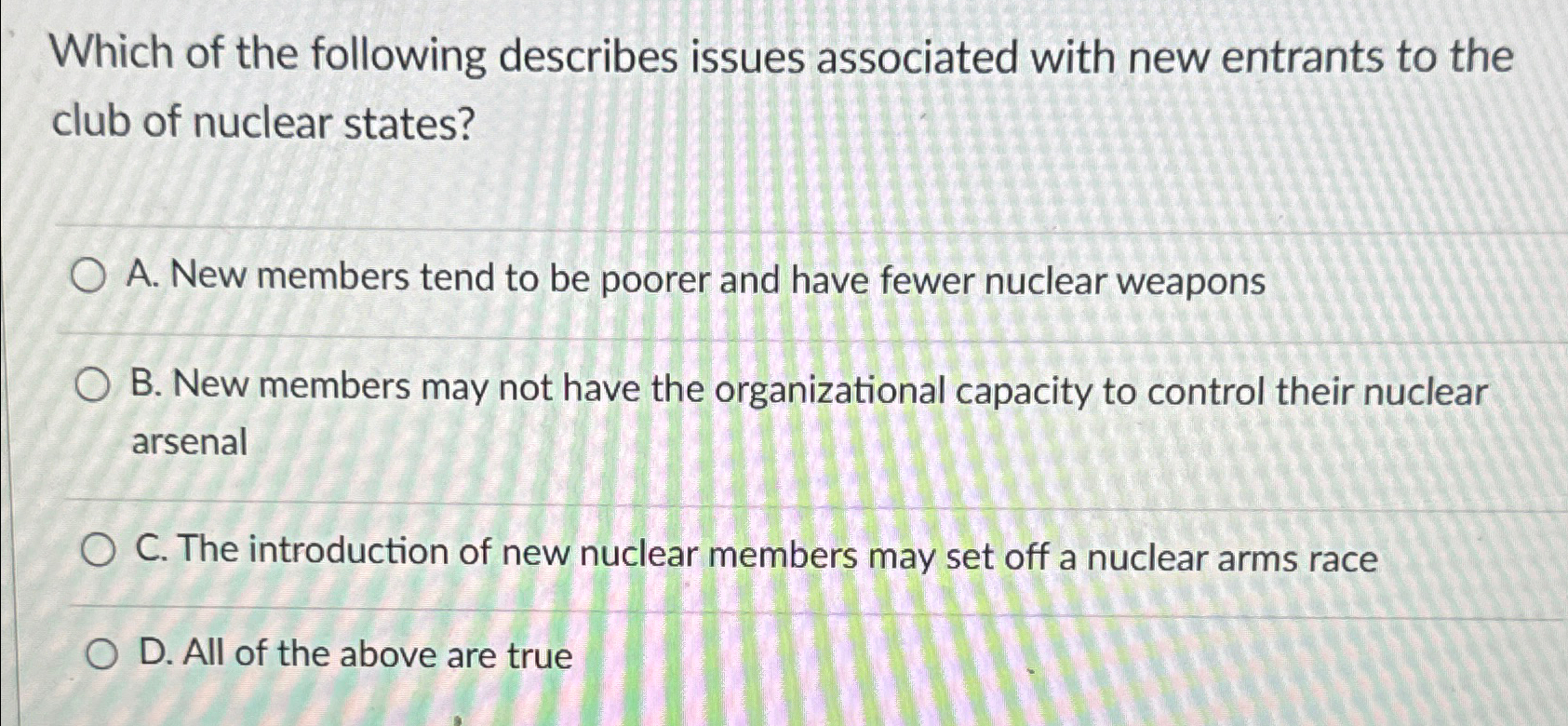 Solved Which of the following describes issues associated | Chegg.com