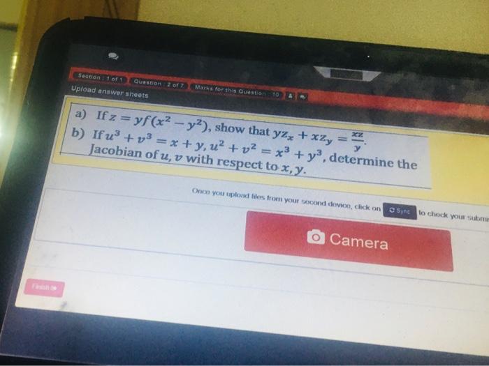 Solved Section 1 of 1 Question 2 of 7 Upload answer sheets | Chegg.com