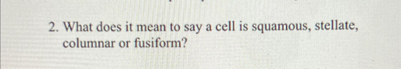 Solved What does it mean to say a cell is squamous, | Chegg.com