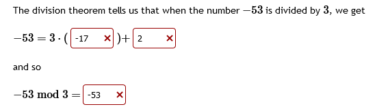 Solved The division theorem tells us that when the number | Chegg.com