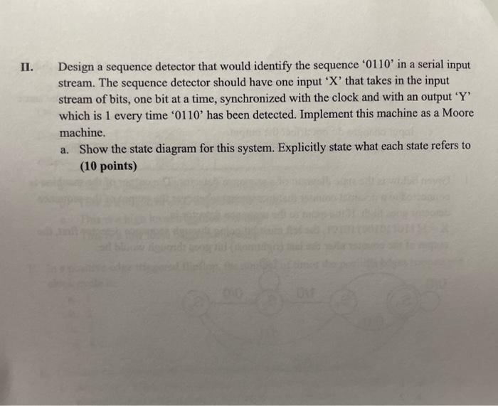 Solved II. Design a sequence detector that would identify | Chegg.com