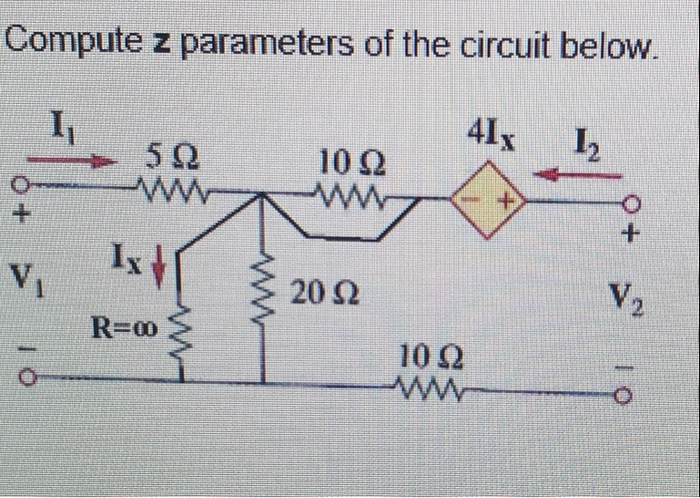 Solved Compute z parameters of the circuit below. 4Ix L2 52 | Chegg.com