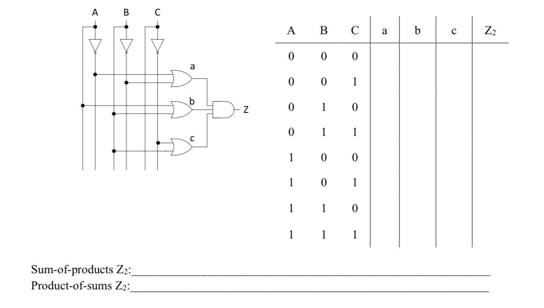 Solved \table[[A,B,C,a,b,c,Z2 | Chegg.com