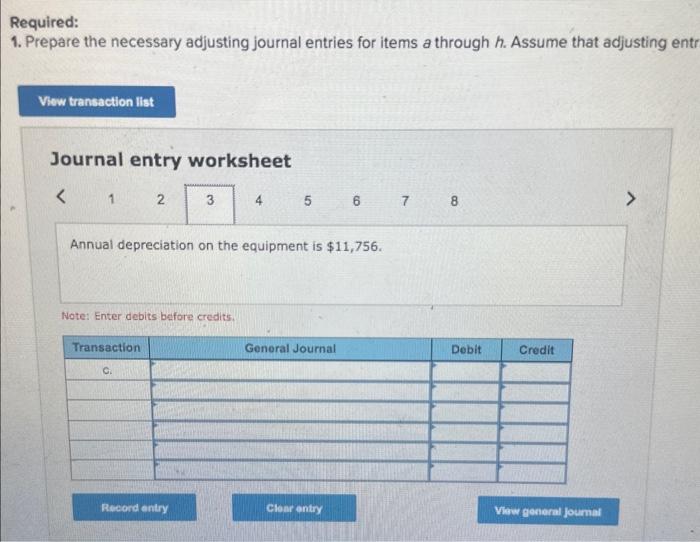 Solved 1. prepare the necessary adjusting journal entries | Chegg.com