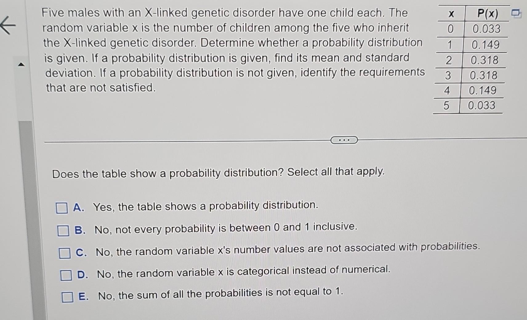 Solved Five males with an X-linked genetic disorder have one | Chegg.com