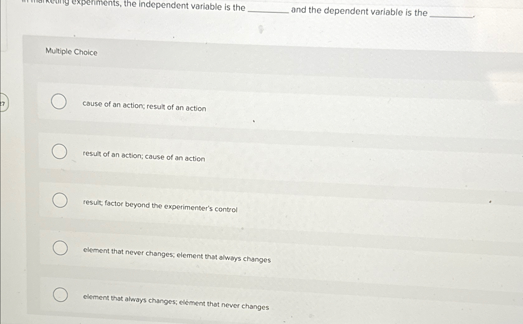 Solved Multiple Choicecause of an action; result of an | Chegg.com