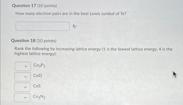 Solved Question 17 (10 points) How many electron pairs are | Chegg.com
