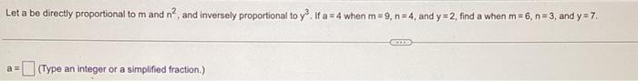 Solved Let a be directly proportional to m and n2, and | Chegg.com