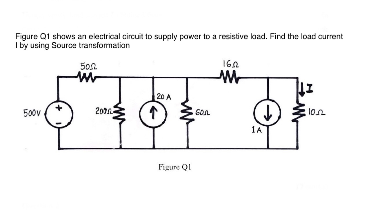 Solved Figure Q1 ﻿shows an electrical circuit to supply | Chegg.com