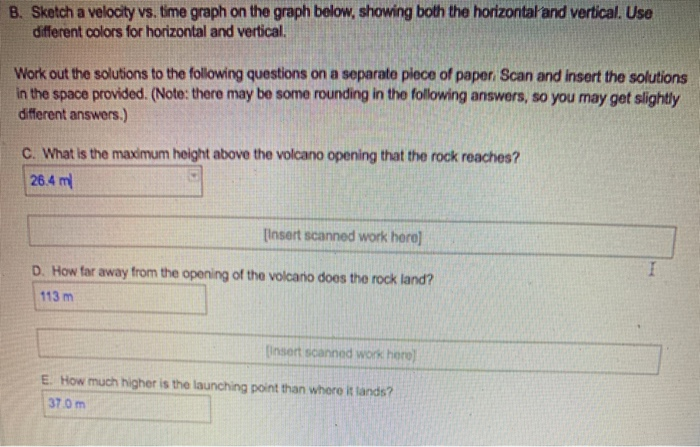 Solved During a volcanic eruption, a large rock is ejected | Chegg.com