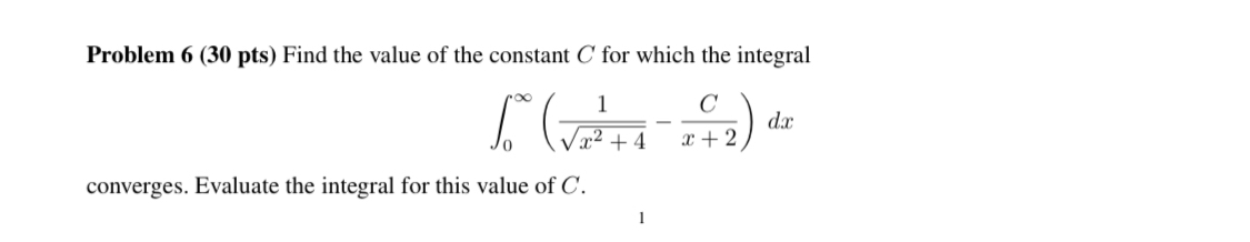 Solved Problem 6 (30 ﻿pts) ﻿Find the value of the constant C | Chegg.com