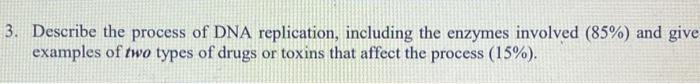 Solved 3. Describe the process of DNA replication, including | Chegg.com