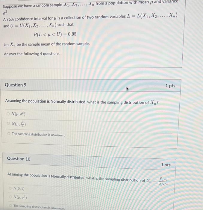 Solved Suppose we have a random sample X1,X2,…,Xn from a | Chegg.com